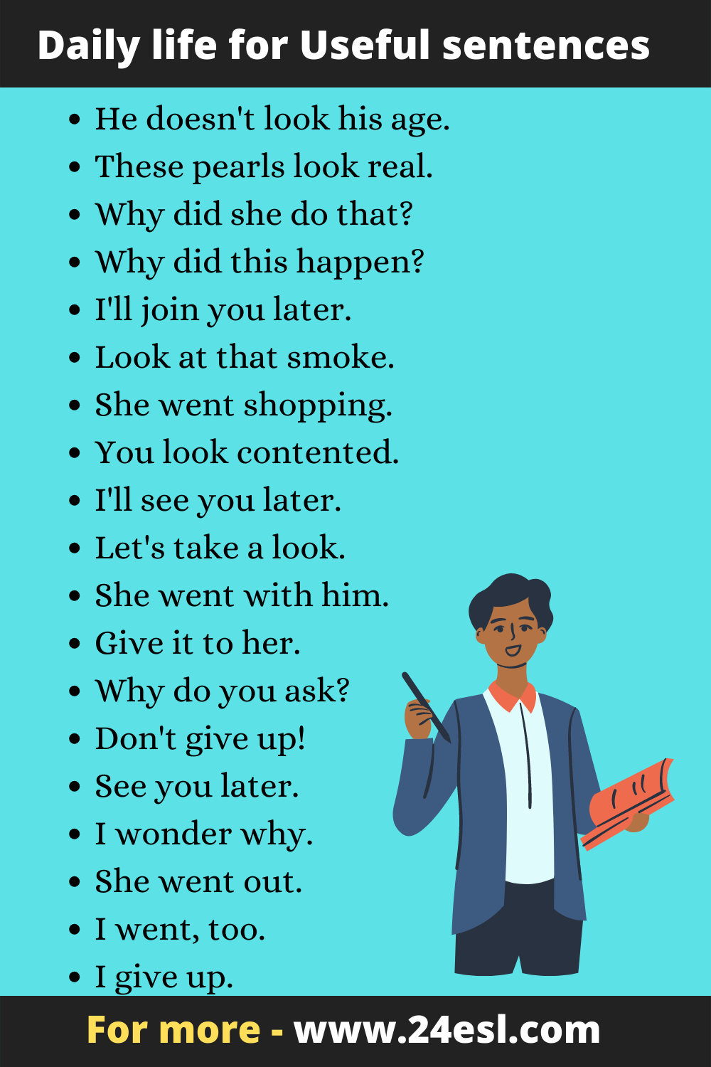 Daily life for English sentences - 24esl.com
