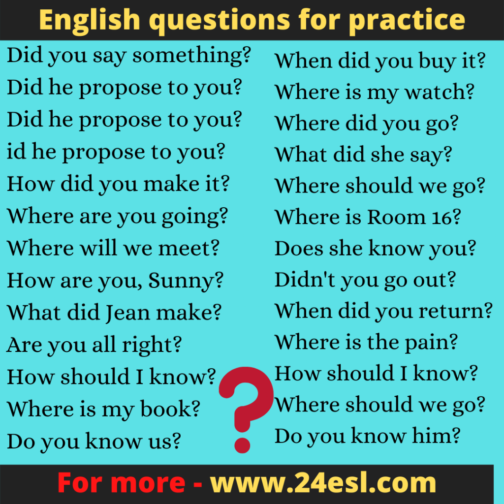 Spoken English Questions 24esl