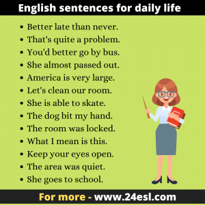 Basic English sentences in daily life - 24esl.com