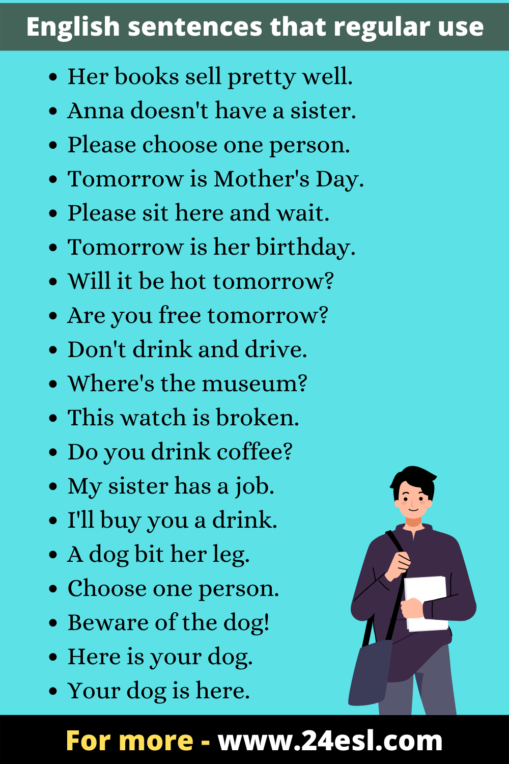 English sentences for regular use - 24esl.com