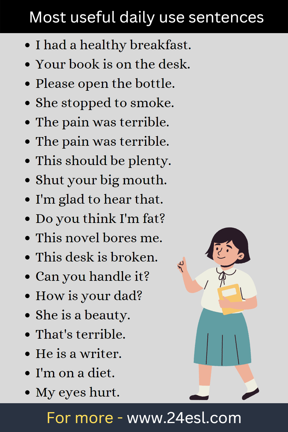 Most useful daily use sentences - 24esl.com