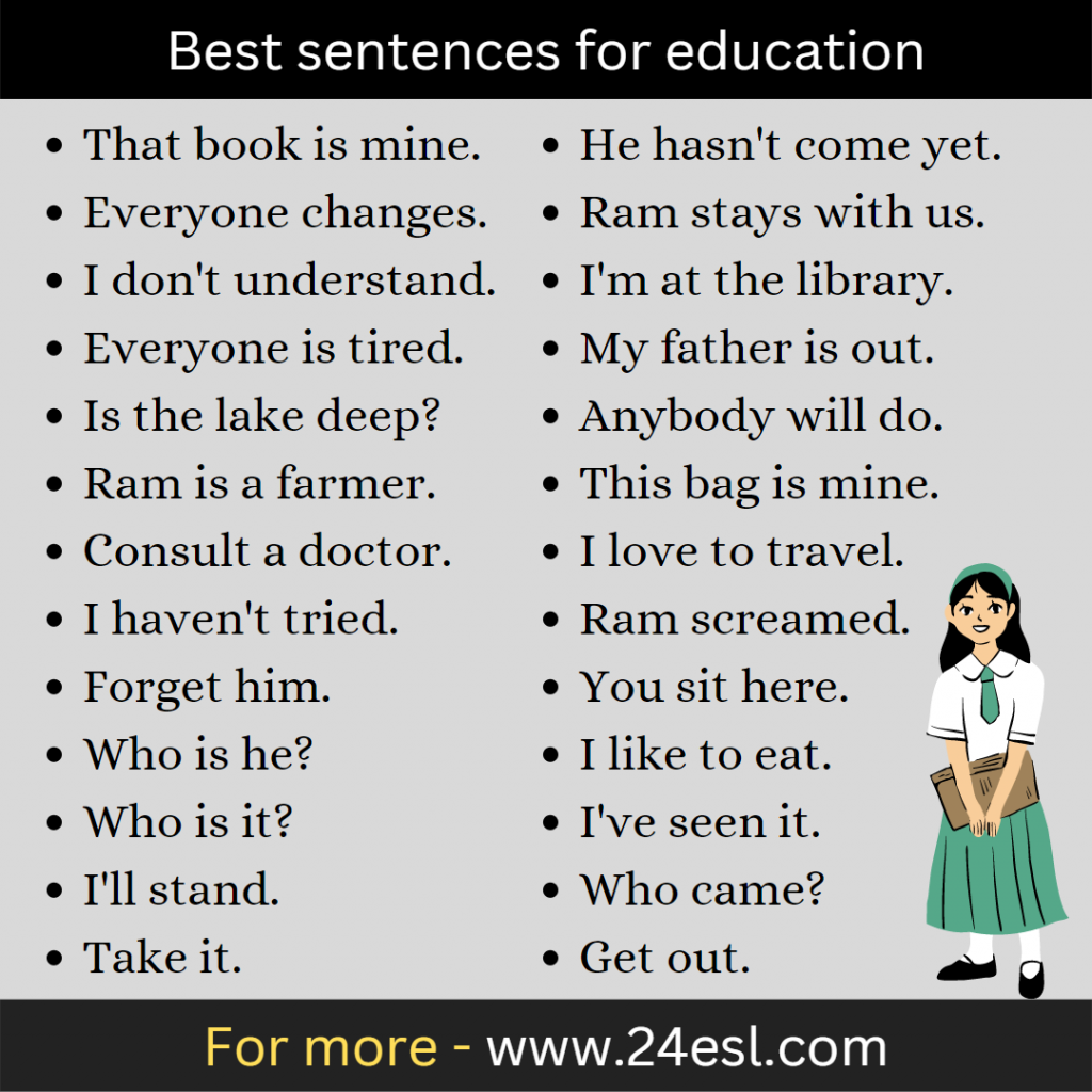 Best sentences for education - 24esl.com
