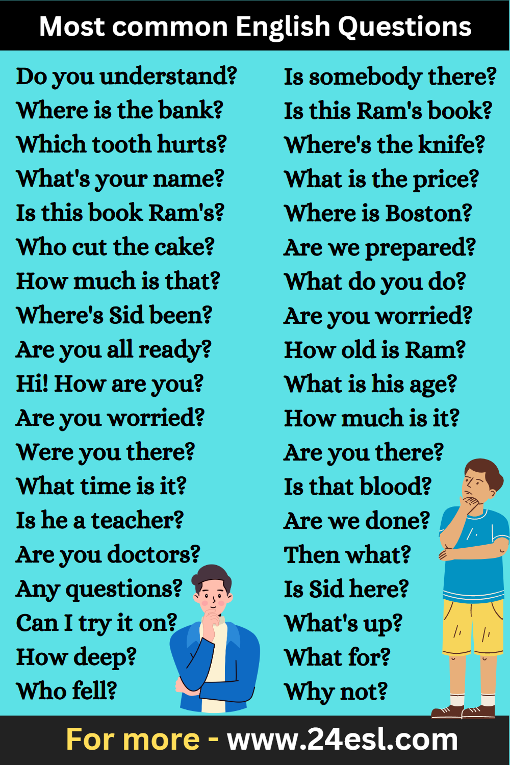 Most Common English Questions 24esl Most Common English Questions 24esl