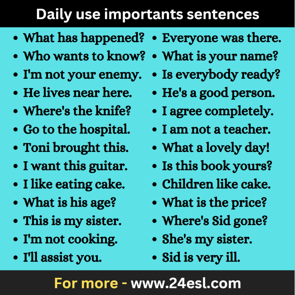 Important sentences for education - 24esl.com