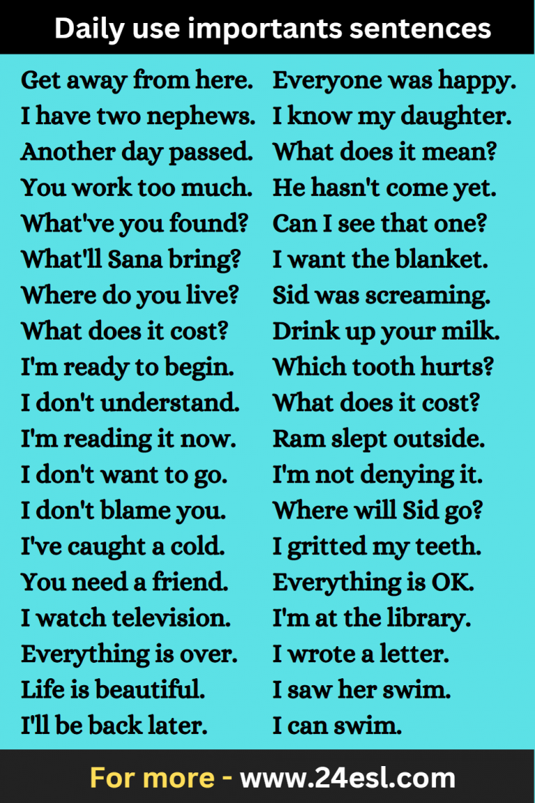 Important sentences for education - 24esl.com