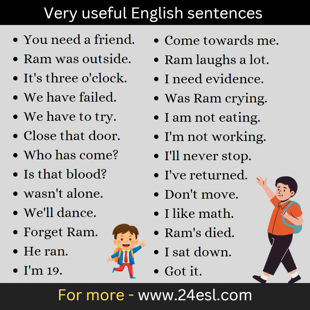 100 very useful English sentences - 24esl.com