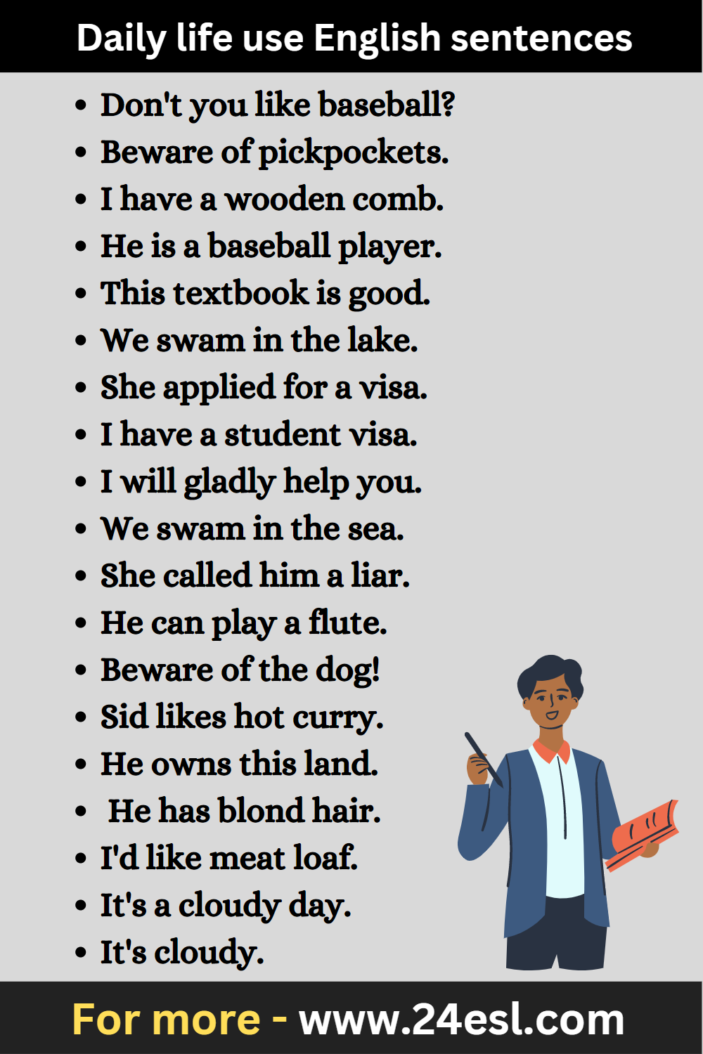 Daily life use English sentences - 24esl.com