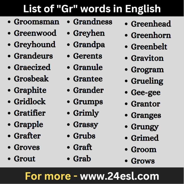 List of “Gr” words in English - 24esl.com