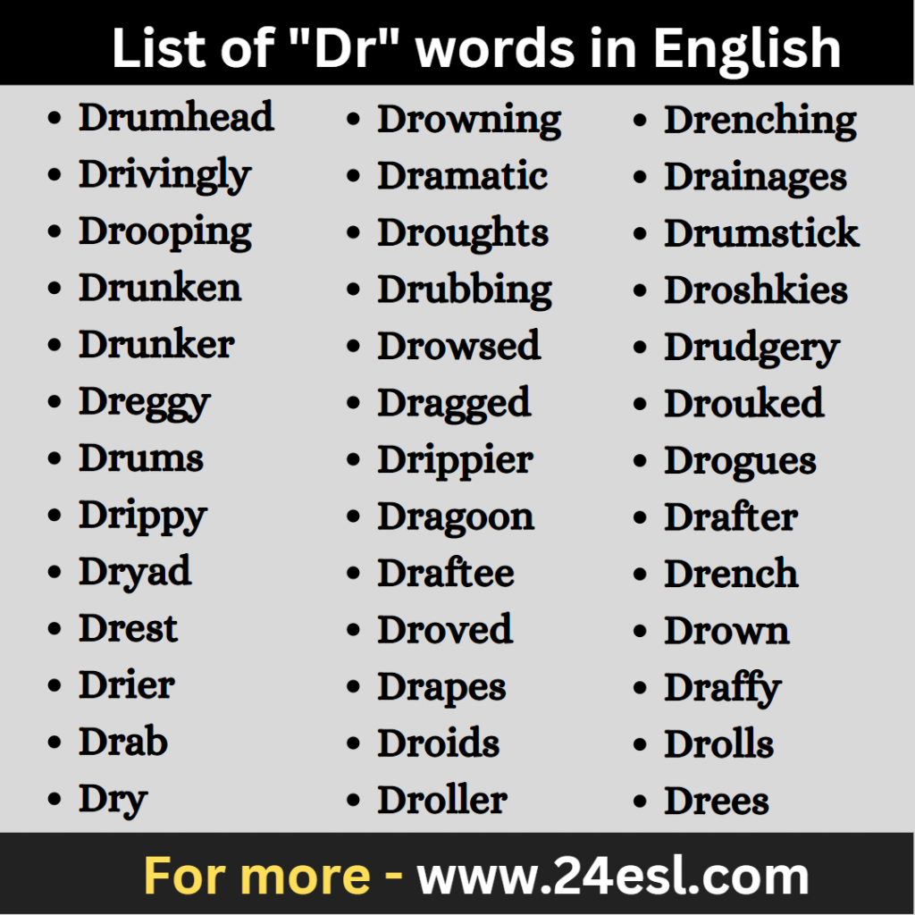List Of Dr Words In English 24esl List Of Dr Words In English 24esl
