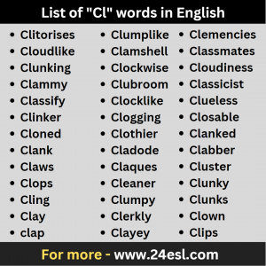 List of "Cl" words in English - 24esl.com