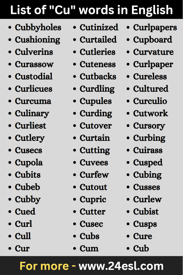 List of “Cu” words in English - 24esl.com