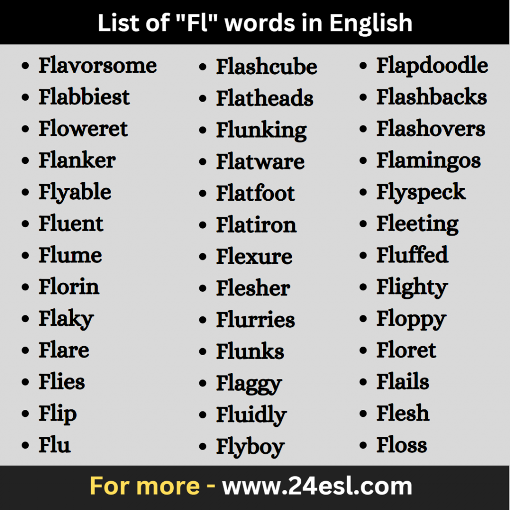 List of "Fl" words in English - 24esl.com