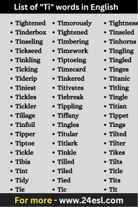 List of "Ti" words in English - 24esl.com