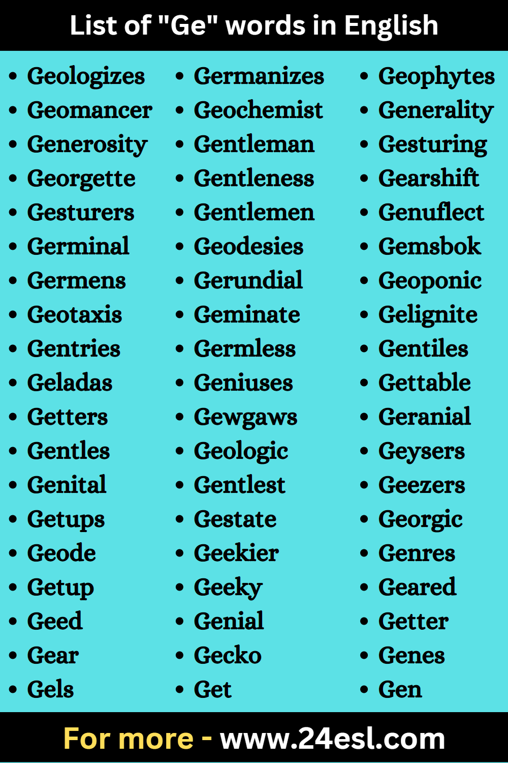 List of "Ge" words in English - 24esl.com