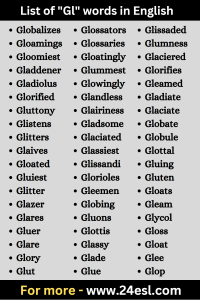 List of "Gl" words in English - 24esl.com